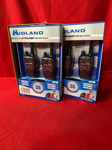 Case of (2) 2-pack Midland T71Vp3 X-Talker 36-Channel Two-Way Radios ...