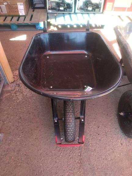 Husky 1006 459 456 6 cu. ft. Steel Wheelbarrow with 8 in. Flat-Free ...