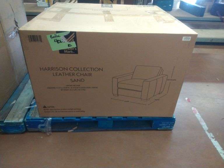 (P) Harrison Collection Leather Chair Sand 990384207 - Sierra Auction ...