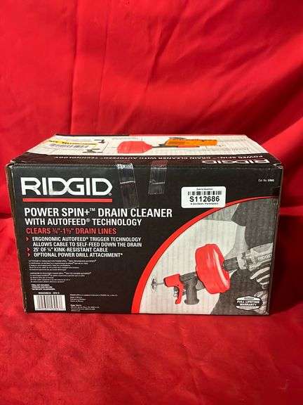 UNUSED RIDGID Power Spin+ 1/4 in. x 25 ft. Hybrid Drain Cleaning Snake ...