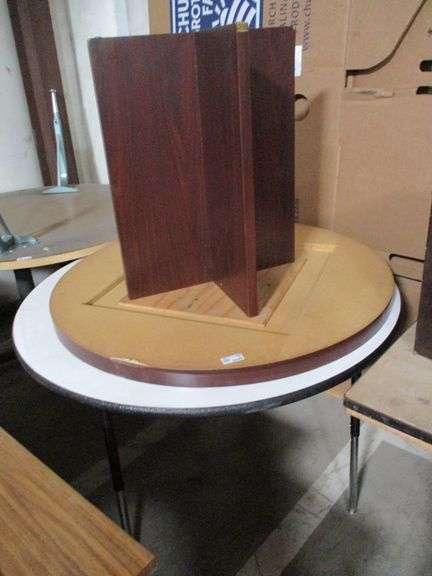 (2) Wooden Round Tables - Sierra Auction Management Inc