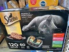 (1 Qty) 32lb Cat Food (4 Qty) Dog Treats (1 Qty) Sheba Canned Cat food ...
