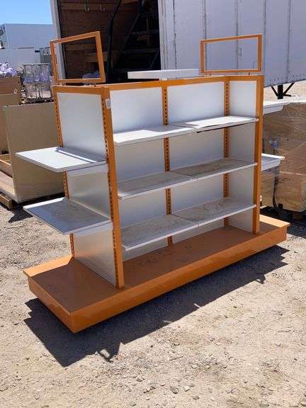 7 foot double sided retail display shelf. - Sierra Auction Management Inc