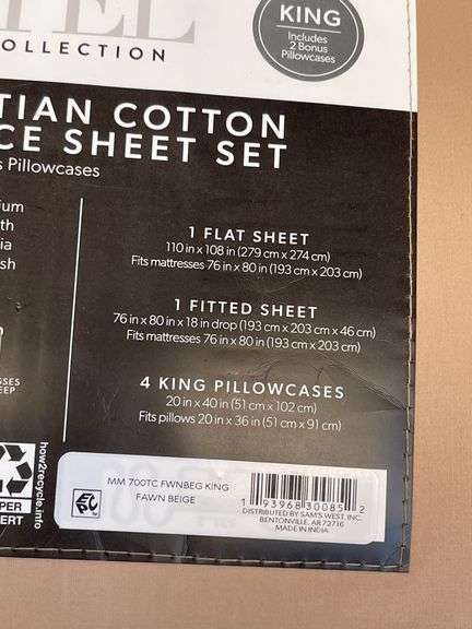 (1 Qty) 700 Thread Count Solid King Sheet Set - Sierra Auction ...