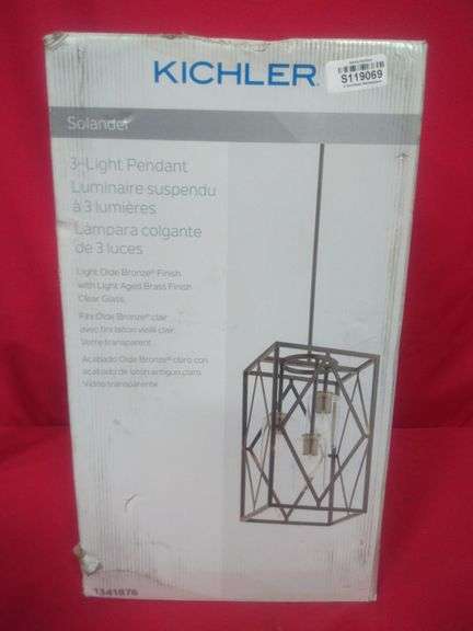 Kichler Solander 3- Light Pendant Model: 82316 - Sierra Auction ...
