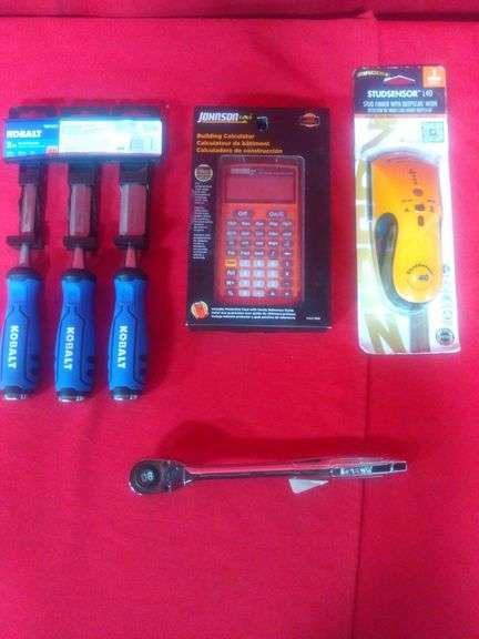Box of Assorted Tools Included Kobalt 3pc Wood Chisel Set, Johnson ...