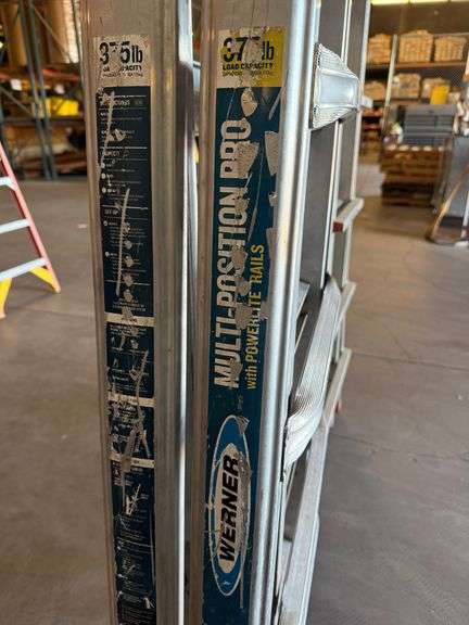 (2) WERNER 5 in 1 Multi Position Pro 26 ft. Reach Aluminum Adjustable ...