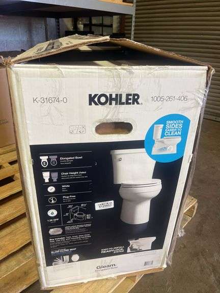 KOHLER Gleam 12 in. Rough In 2-Piece 1.28 GFP Single Flush Elongated ...