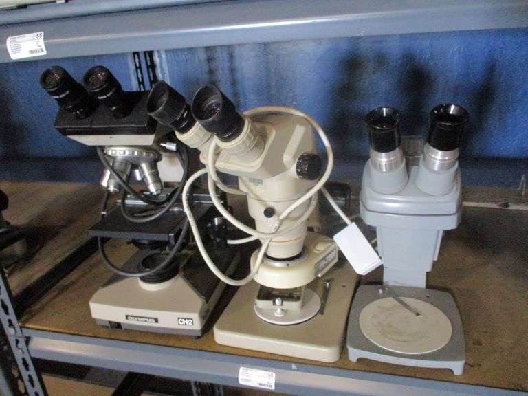 (3pcs) (1) Olympus CH2 Phase Contrast Microscope, (1) Olympus SZ60 ...