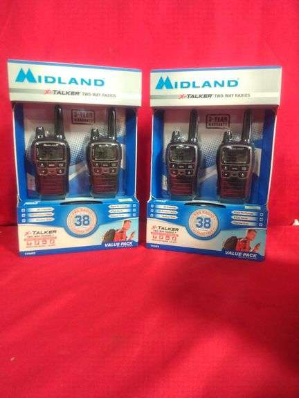 Case of (2) 2-pack Midland T71Vp3 X-Talker 36-Channel Two-Way Radios ...