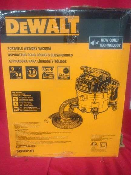 DeWalt Portable Wet/Dry Vac 9.0 Gallon Model DXV09P-QT - Sierra Auction ...