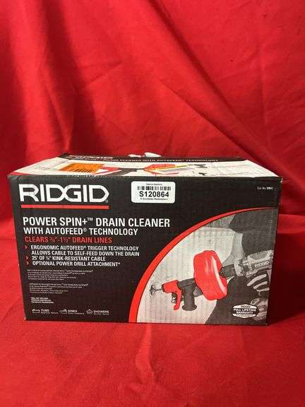 RIDGID Power Spin+ 1/4 in. x 25 ft. Hybrid Drain Cleaning Snake Auger ...