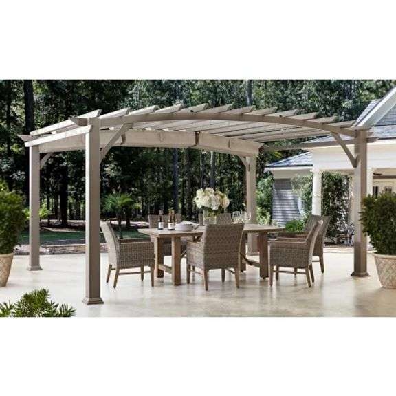 (1 Qty) 12 X 16 Steel Pergola With Textilene Roof - Sierra Auction ...