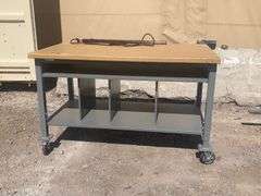 5 ft Heavy duty rolling workbench with power supply. - Sierra Auction ...