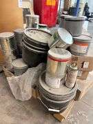 Group of Misc Printing Ink Paint Cans and ULINE Industrial Sweeping ...