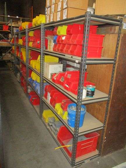 (5) 5-Tier Storage Racks With Assorted Contents Including- 1/2" Rigid ...