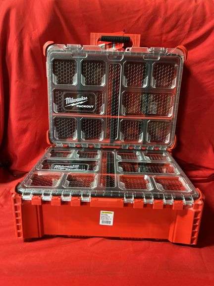 (2) BRAND NEW Milwaukee PACKOUT 20 in. Deep Small Parts Organizer with ...