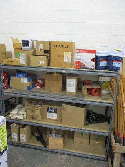 4-Tier Storage Rack With Misc Contents Including- Water Jugs, Extra ...