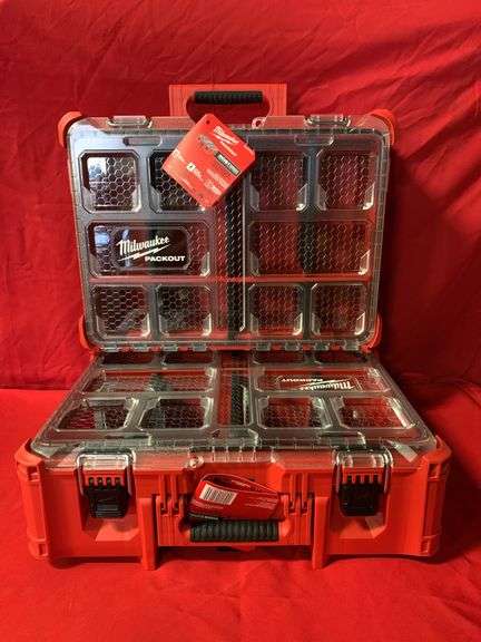(2) BRAND NEW Milwaukee PACKOUT 20 in. Deep Small Parts Organizer with ...