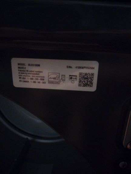 LG dryer Model DLE6100M Color gray - Sierra Auction Management Inc