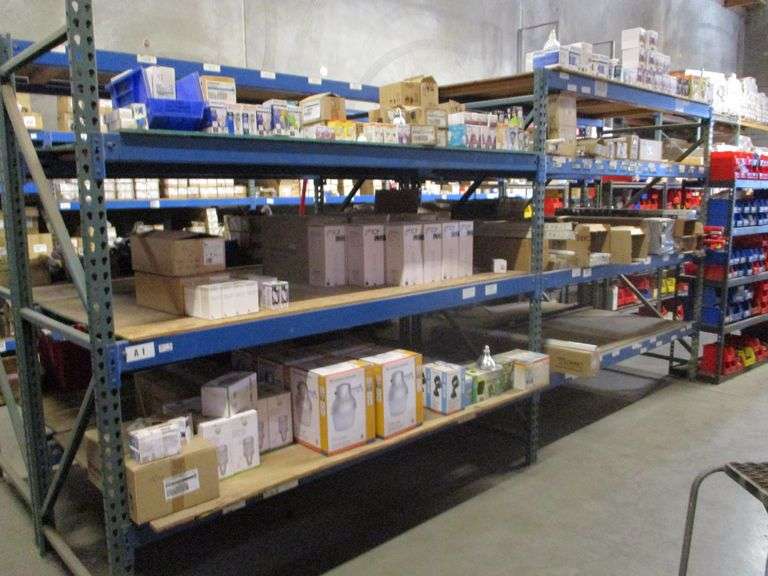 2-Section of Pallet Racking With Contents Including- LITHONIA LIGHTING ...