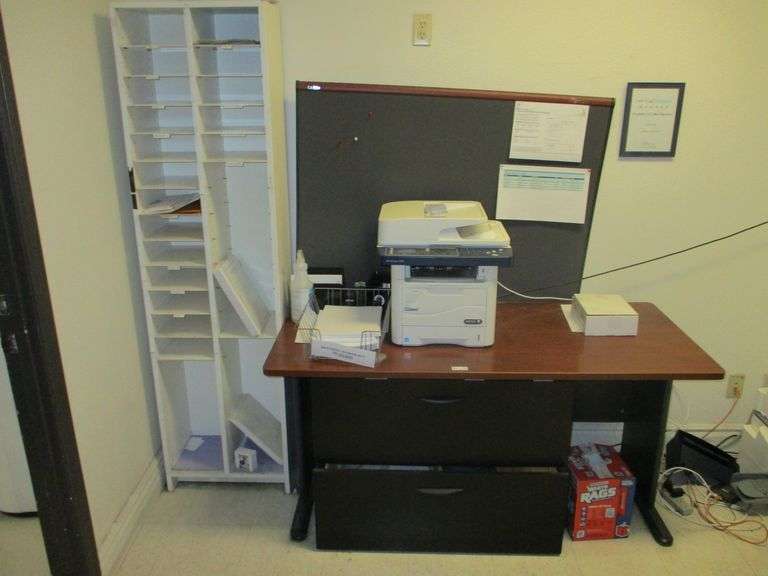 Office Desk With Xerox WorkCentre 3325 Printer, Filing Cabinet and ...