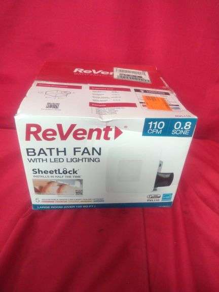 ReVent Bath Fan With LED Lighting - Sierra Auction Management Inc