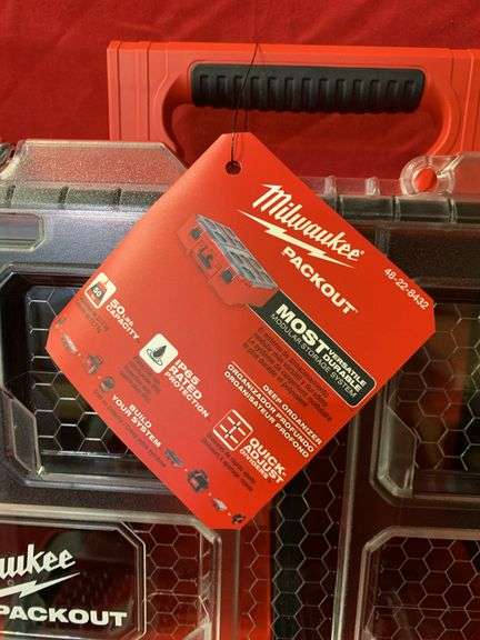(2) BRAND NEW Milwaukee PACKOUT 20 in. Deep Small Parts Organizer with ...