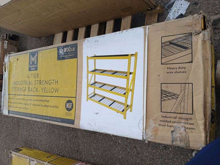 4 Tier Industrial Strength Storage Rack - Yellow - Sierra Auction ...