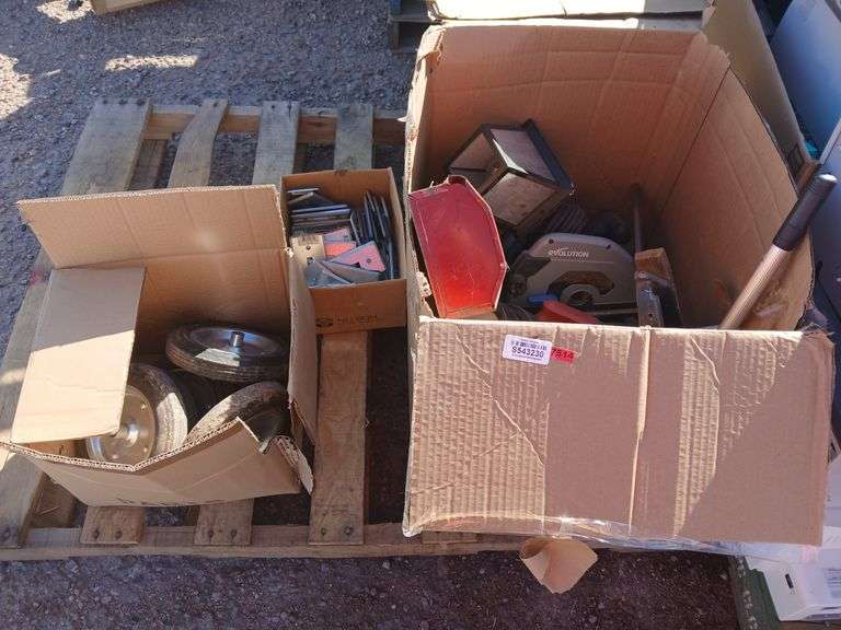 Various Shop Items: Circular Saws, Dolly Wheels, Steel Switch Covers ...