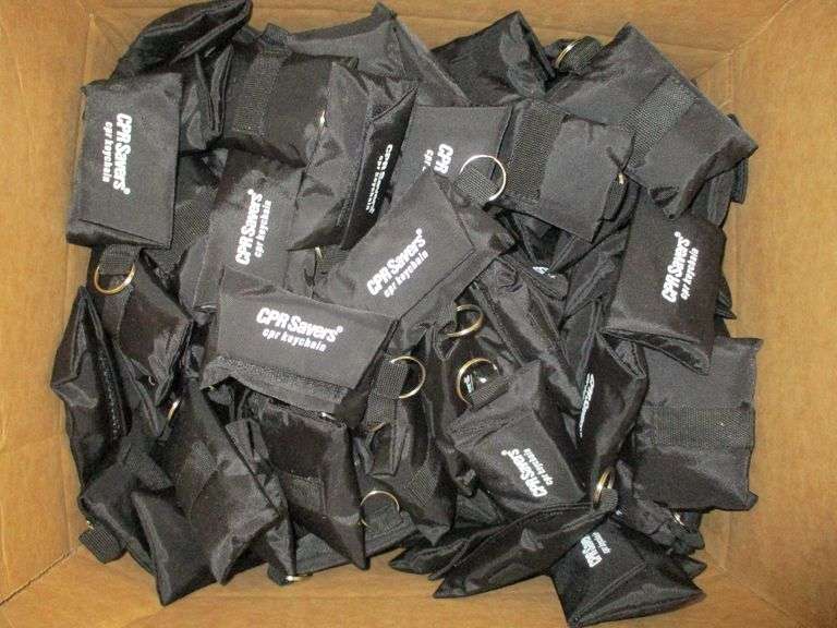 Box With Large Group of CPR SAVERS CPR Keychains - Sierra Auction ...