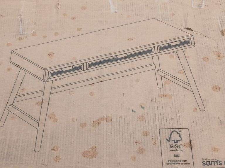 Enzo Writing Desk Black Finish - Sierra Auction Management Inc