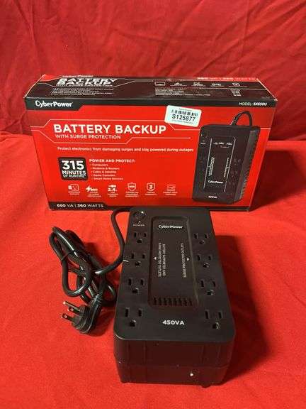 CyberPower 650VA 8-Outlet UPS Battery Backup with USB - Sierra Auction ...