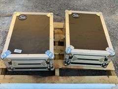(2) ODYUSA flight cases and (3) speaker stand sub poles. - Sierra ...