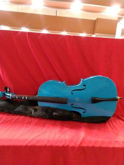 CECILIO Glitter Blue Cello - incomplete, slightly damaged case included ...