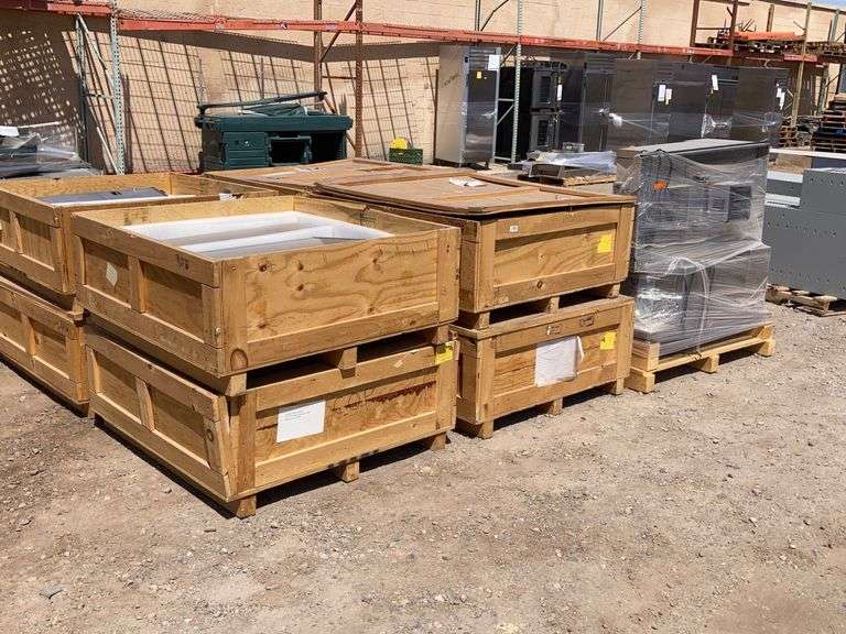 10P) Approximately 27 metal transit bus fare boxes and two metal vaults ...