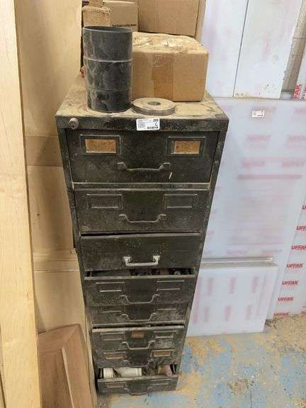 8 Drawer Metal Filing Cabinet With Contents Tool Holder Locking Device ...