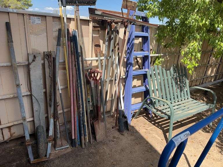 Landscape/Yard Tools, 2 Cart Magnets, Ladder, Bench - Sierra Auction ...