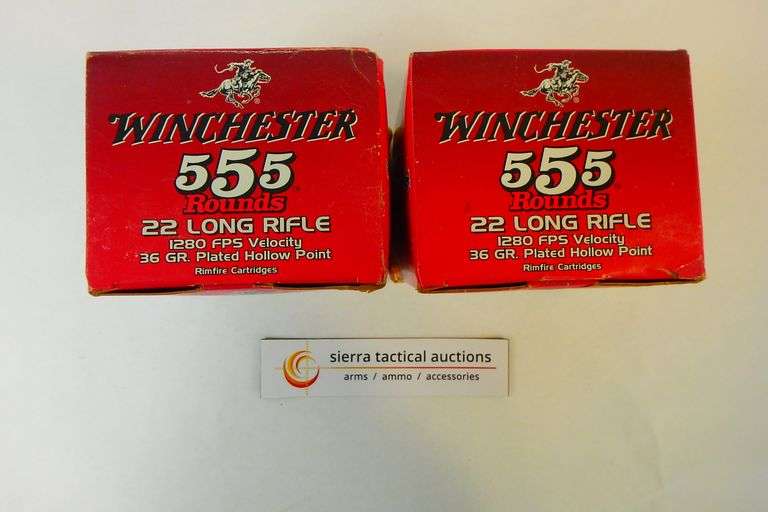 WINCHESTER "555 Rounds" 22LR 1280 FPS Velocity. 36 GR PHP (2 BOXES) - Sierra Tactical Auctions, Inc.