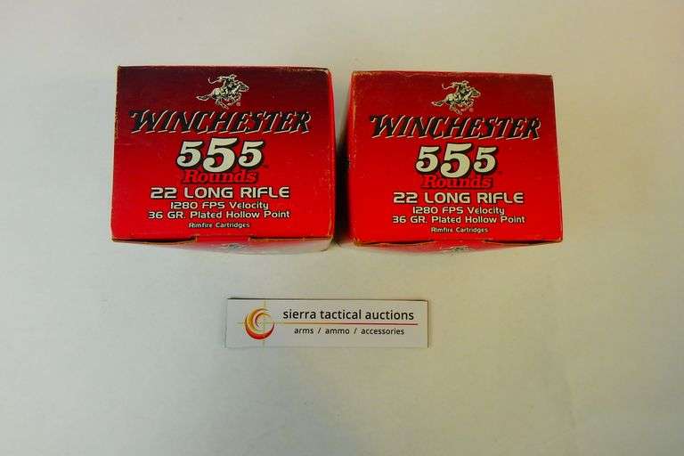 WINCHESTER "555 Rounds" 22LR 1280 FPS Velocity. 36 GR PHP (2 BOXES) - Sierra Tactical Auctions, Inc.