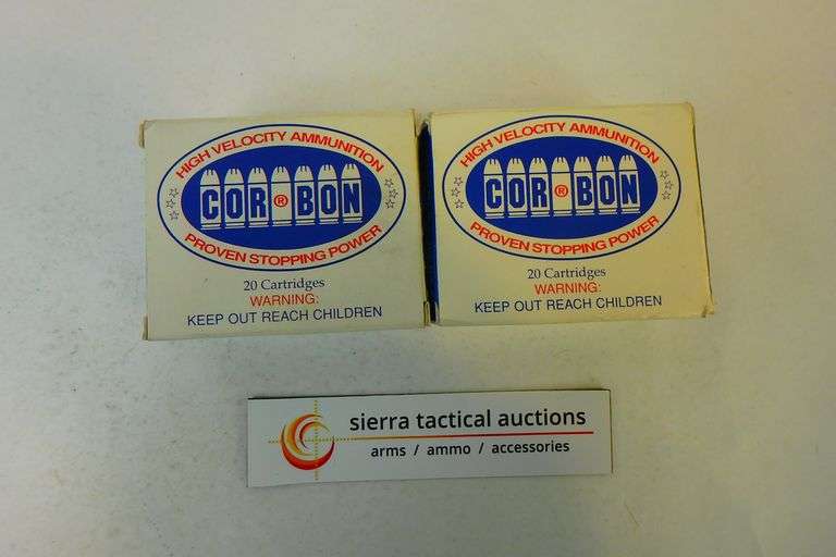 CORBON 45 ACP +P 165GR JHP Velocity 1250 FPS AMMO (2-20RD BOXES ...