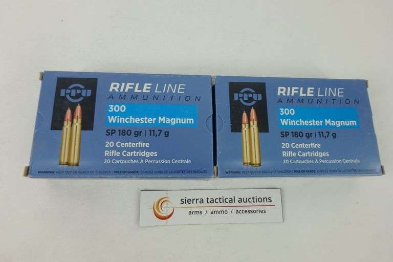 PPU-RIFLE LINE AMMO- 300 WIN MAG SP 180gr 11,7 g (2-20RND BOXES ...