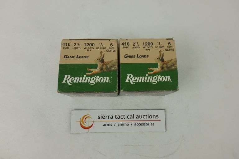 REMINGTON-410 BORE GAME LOADS LOT (2 FULL BOXES) - Sierra Tactical ...