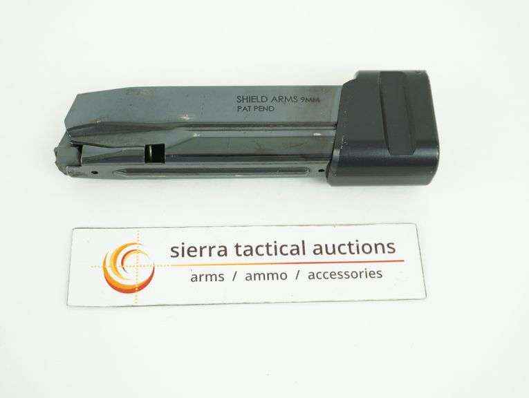 SHIELD ARMS 9MM MAGAZINE,W/ S15 +5 EXTENDER - Sierra Tactical Auctions ...