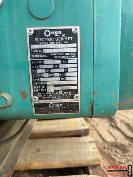 Onan Gen Set - Smith Sales Co. Auctioneers