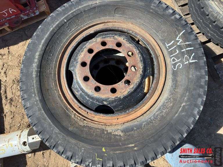 Pair of 11.00 - 22 Tires with 10 Lug Split Rims - Smith Sales Co ...