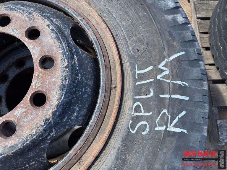 Pair of 11.00 - 22 Tires with 10 Lug Split Rims - Smith Sales Co ...