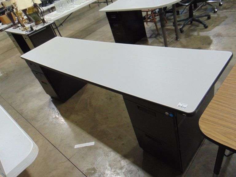 Table and 2 Filing Cabinets - Bright Star Real Estate Services