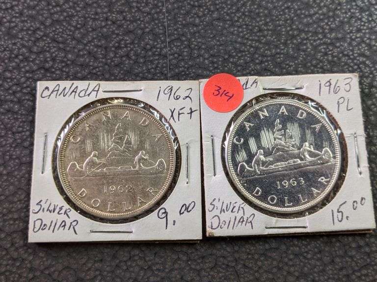 1962 and 1963 Canadian Silver Dollars - South Auction