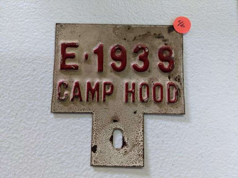 Vintage Camp (Fort) Hood City License Plate - South Auction
